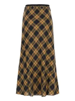 PINKO Pinko Checked Hotfix Midi Skirt