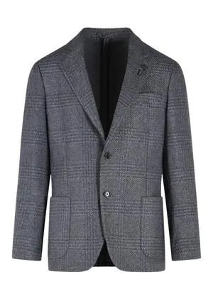 LARDINI Blended-fabric Blazer - Navy