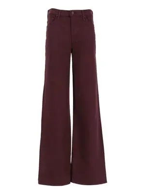 MOTHER Wide Leg Trousers With Belt Loops - Brown