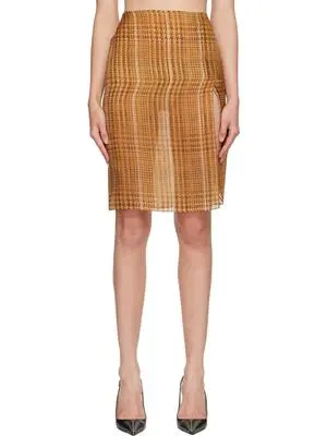 MUGLER Wrap Skirt - Brown