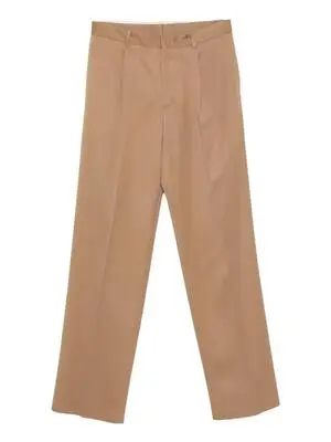 LARDINI Pleated Straight-leg Trousers - Beige