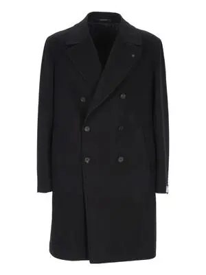 Tagliatore Double Breasted Long Sleeved Coat - Black