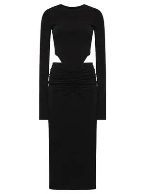 Andamane Ruched Cut-out Midi Dress - Black