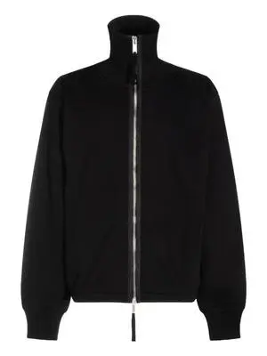 THOM KROM High Neck Zip Up Jacket - Black