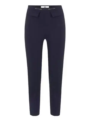 Elisabetta Franchi Double Layer Stretch Crepe Trousers - Midnight Blue
