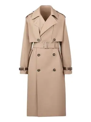 TOD'S Gabardine Trench Coat With Removable Cape - Beige