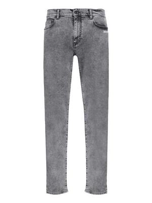 Off-White Off-White Skinny Fit Denim Jeans Medium Grey/white