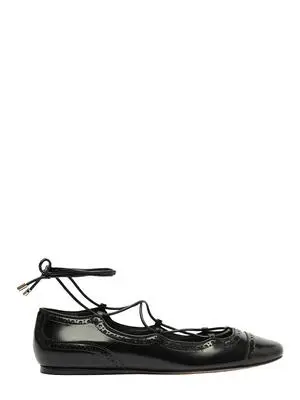 ALEXANDRE BIRMAN Alexandre Birman Lace Up Brogue Ballerinas Black