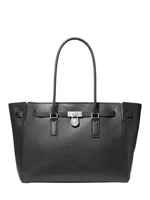Michael Kors Hamilton Moderne Large Leather Tote Bag - Black