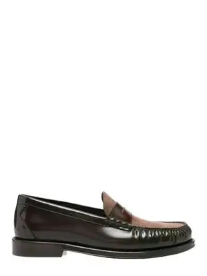 Brunello Cucinelli Panelled Leather Loafers - Brown