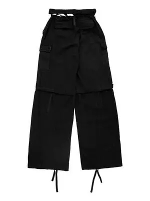 Ottolinger Baggy Cargo Pants With Drawstring Cuffs - Black