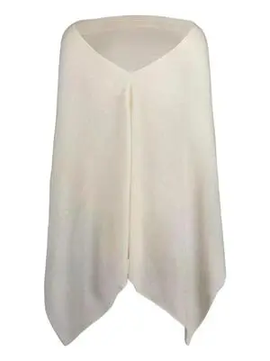 Minnie Rose Cashmere Ruana Poncho - White
