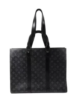 LOUIS VUITTON Monogram Eclipse Sac Plat 24h Tote Bag - Black
