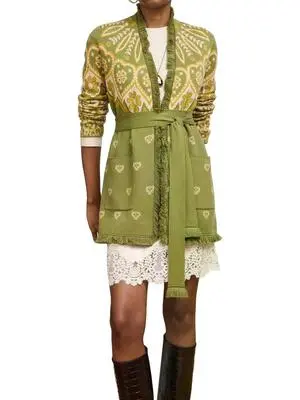 HAYLEY MENZIES Dalton Fringe-trim Cardigan - Green