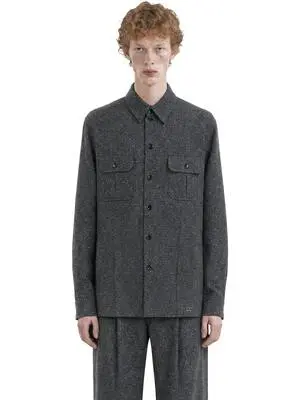 Valentino Garavani Boutonné Wool Overshirt - Grey