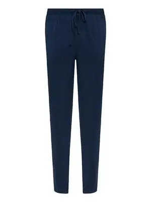 Hanro Navy Trousers With Drawstring Waist And Pockets - Navy Blue