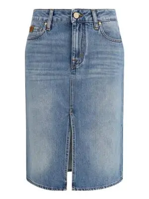 Jacob Cohen Front Slit Denim Midi Skirt - Blue