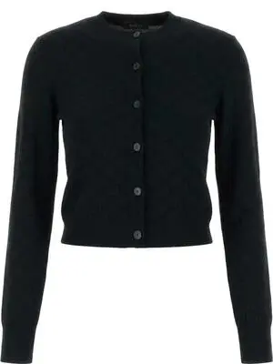 Gucci Gg Fine Jacquard Cardigan - Black