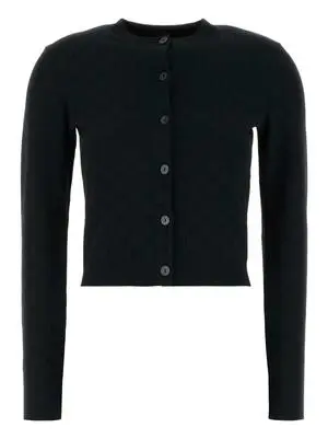 Gucci Gg Fine Jacquard Cardigan - Black