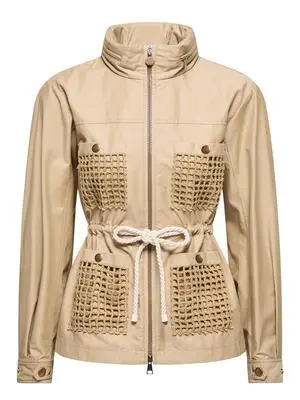 Moncler MONCLER COLLECTION Bougain Twill Hooded Jacket Beige