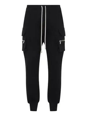 Rick Owens Wool Blend Mastodon Cargo Pants - Black