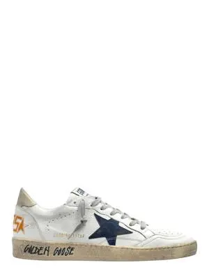 GOLDEN GOOSE Ballstar Nappa Leather Sneakers - Whiteblue
