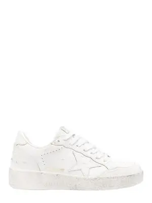 GOLDEN GOOSE Ball Star Leather Sneakers With Star Detail - Opticwhite