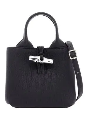 Longchamp LONGCHAMP Woven-Handle Handbag Black