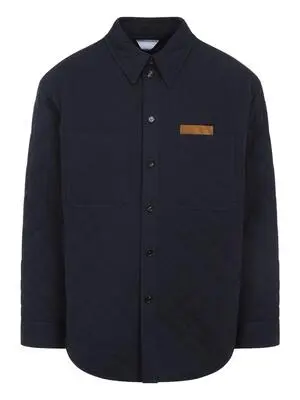 Bottega Veneta Quilted Overshirt For - Blue
