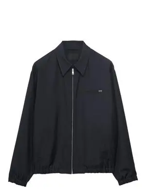 Prada Zip-up Collared Jacket - Bleu