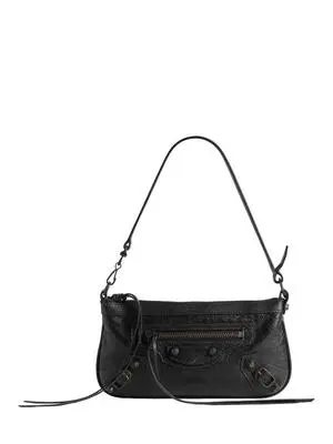 Balenciaga Mini Pouch Handbag On Strap - Black