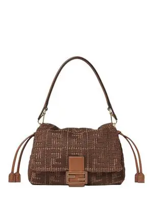 Fendi Mamma Baguette Chic Straw Shoulder Bag - Sellier