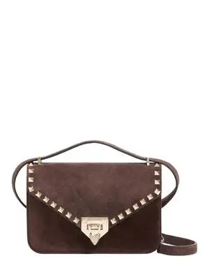 Valentino Garavani VALENTINO Rockstud Small Shoulder Handbag Ebonybrown