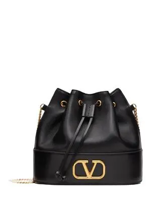 Valentino Garavani Mini Drawstring Pouch With Vlogo Signature - Nero
