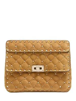 Valentino Garavani Rockstud Quilted Shoulder Handbag - Havanabeig