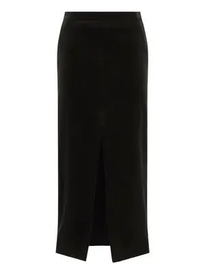 JIL SANDER JIL SANDER Mid-Waist Cotton Blend Midi Skirt With Slit