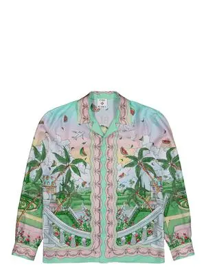 Casablanca Cuban Collar Long Sleeve Shirt - Stnladuree