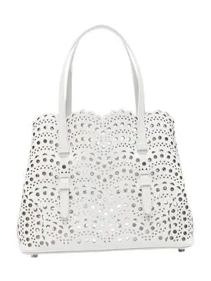 Alaïa Mina Laser-cut Mini Tote Handbag - Blanccasse