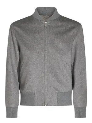 LARDINI Virgin Wool Bomber Jacket - Grey