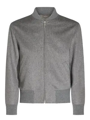 LARDINI Virgin Wool Bomber Jacket - Grey