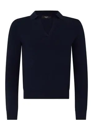 Max Mara Long Sleeve V-neck Top - Blue