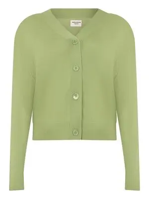 Max Mara Cropped Cardigan With Button Closure - Green