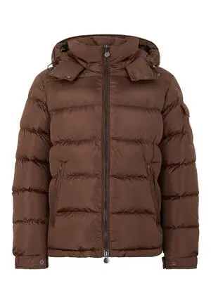 Moncler Quilted Puffer Hooded Zip-up Jacket - Brown