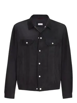 Brunello Cucinelli Four-pocket Suede Jacket - Navy