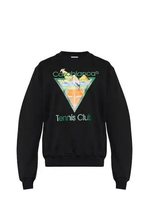 Casablanca Tennis Club Graphic Sweatshirt - Black