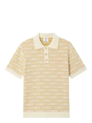 Casablanca Logo-print Wool Polo Shirt - Beige