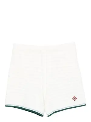 Casablanca Terry Cloth Drawstring Shorts With Emblematic Detail - White