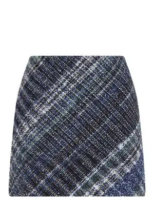 Missoni Checked Wool Blend Mini Skirt - Blue