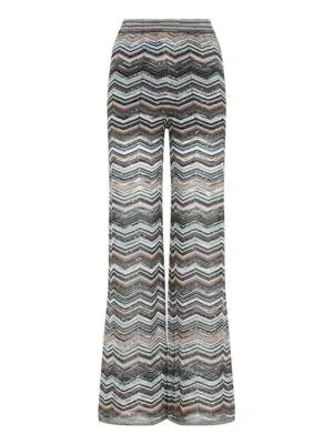 MISSONI MISSONI Viscose Chevron Patterned Straight-Leg Trousers