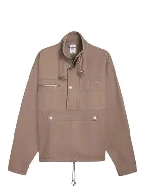 PUMA Track Jacket With Stand Collar And Drawstring Hem - Pinebark